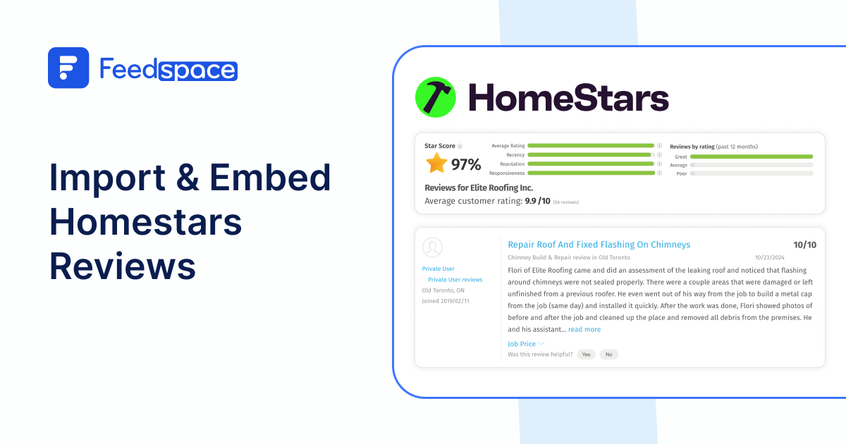 How To Import And Embed Homestars Reviews?