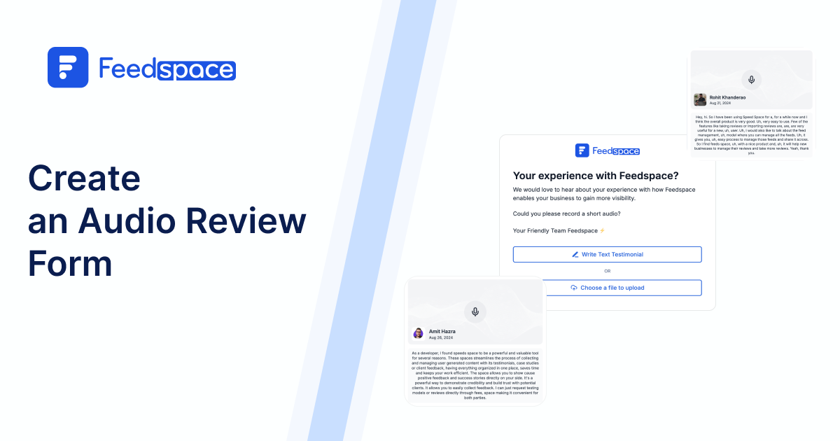 How to Create an Audio Review Form in Feedspace | Step-by-Step Guide