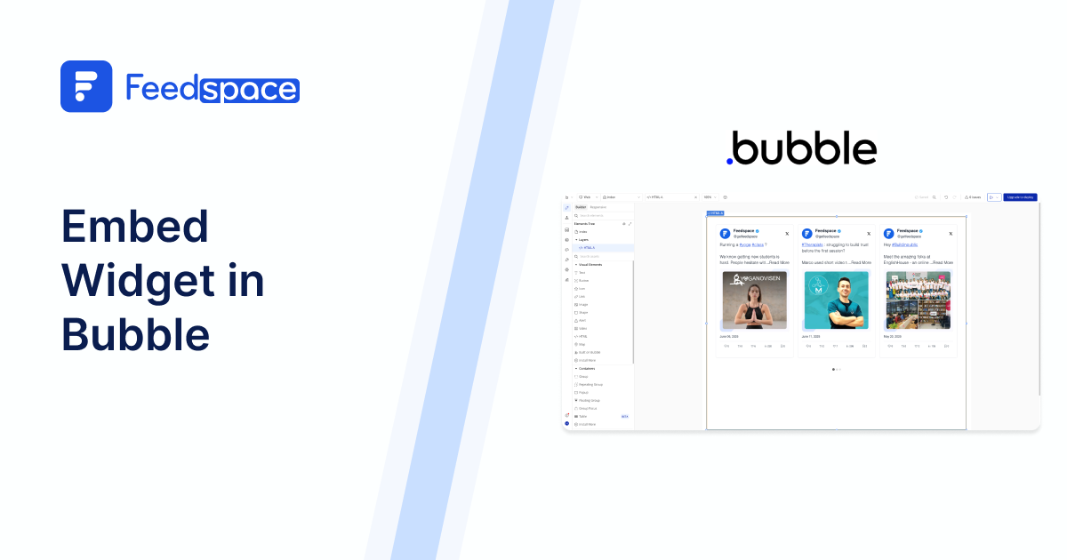 Embed Feedspace widget on Bubble pages easily
