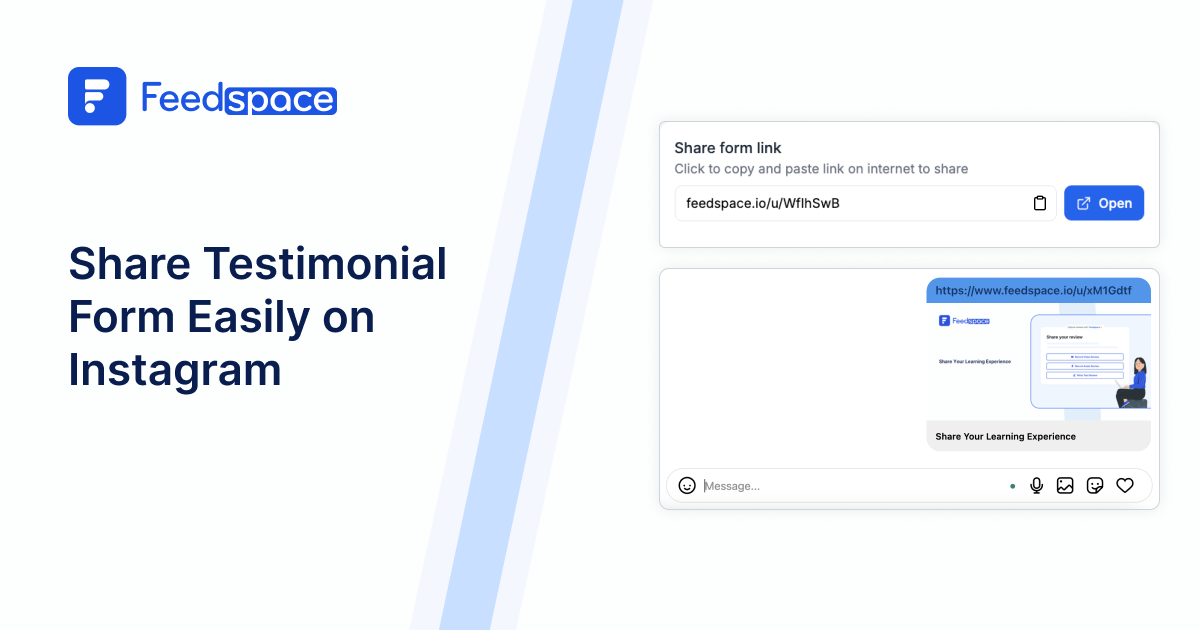 How to Share Review Forms on Instagram with Feedspace