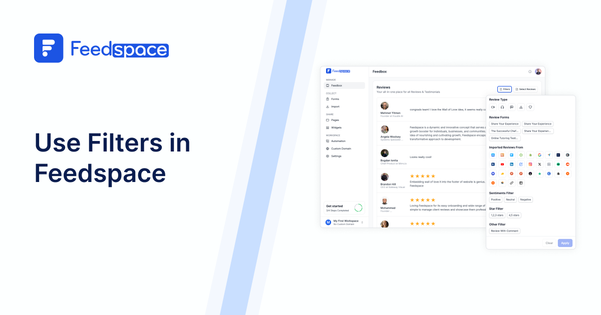 How to Use Filters in Feedspace Feedbox