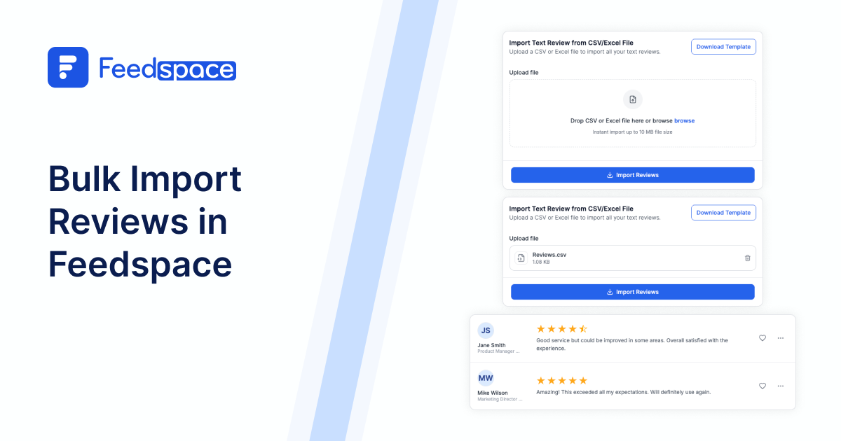 Bulk Import Reviews in Feedspace | CSV & Excel Guide