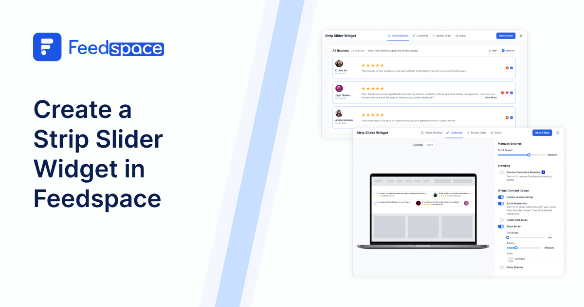 Create and Customize a Strip Slider Widget in Feedspace